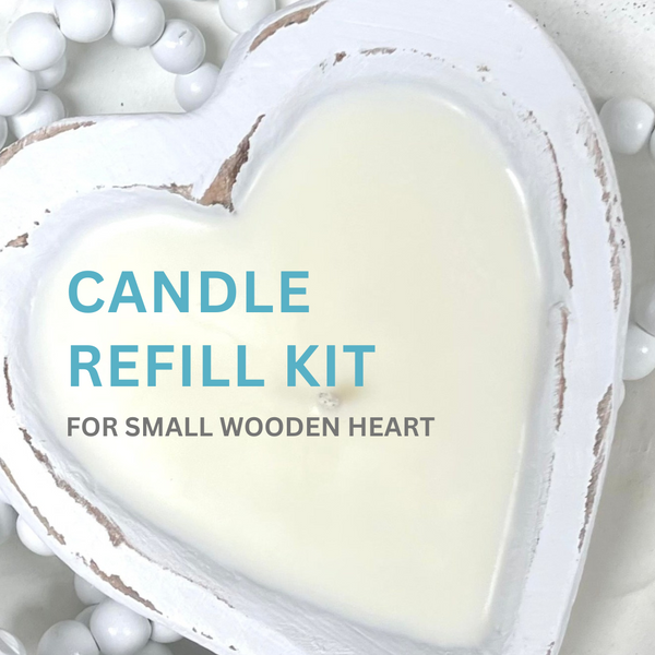 Refill Kit:: Small Wooden Heart Candle – Sea Oats Candle Company
